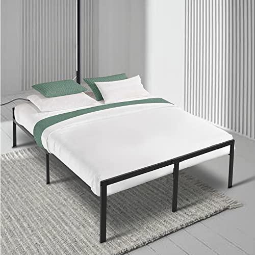 Mofesun Metal Bed Frame King - Black Metal Platform Bed 14 Inch with Storage, Heavy Duty Easy Assembly No Box Spring Needed (King)