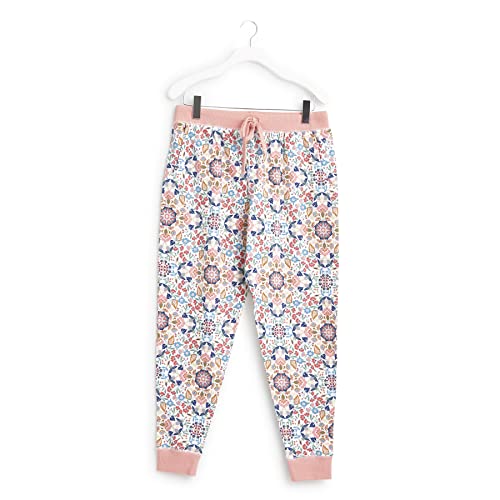 Vera Bradley Women's Cotton Jogger Pajama Pants With Pockets (Extended Size Range), Enchanted Mandala, X-Large