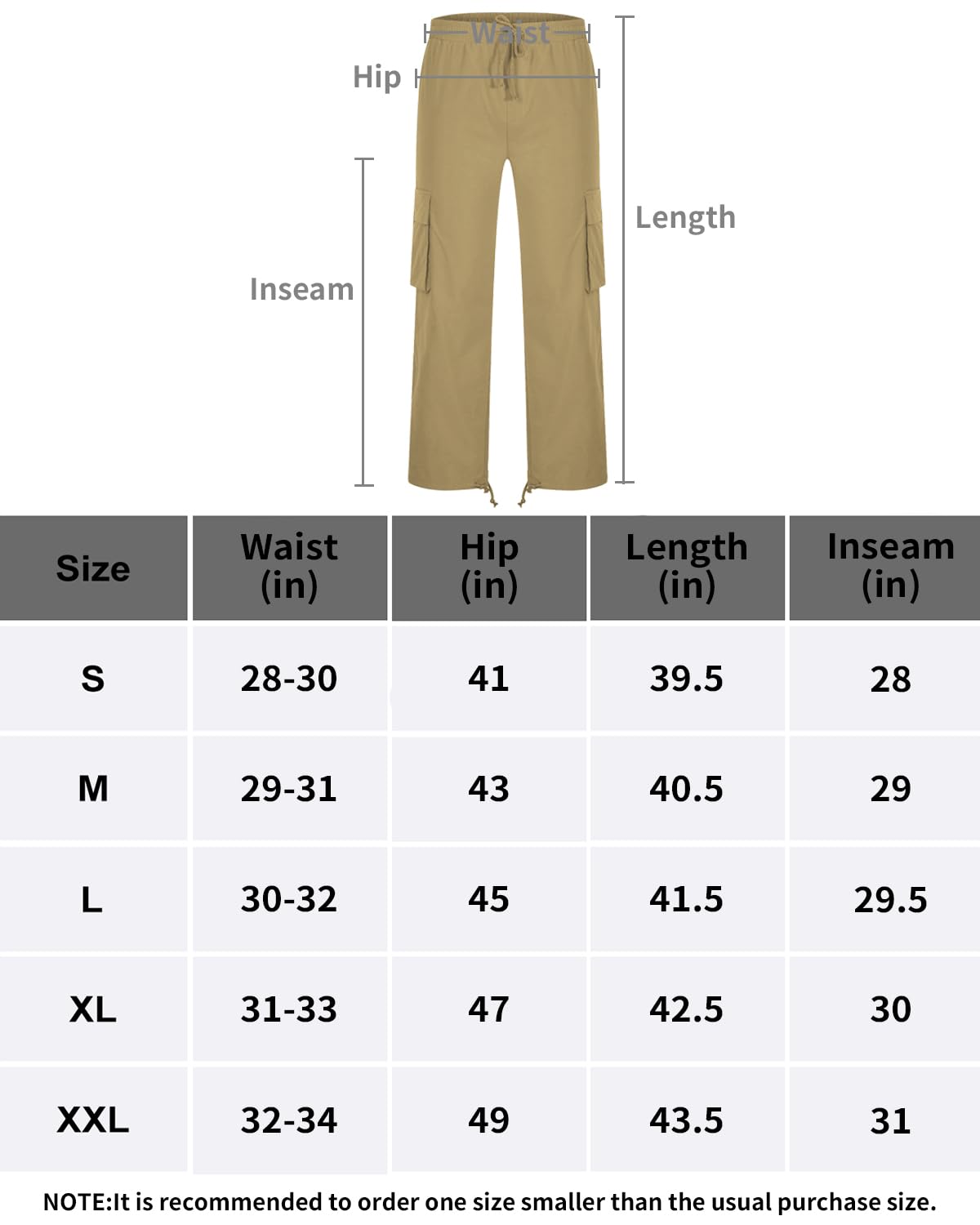 LYRXXX Men's Casual Cargo Pants Hiking Pants Workout Joggers Sweatpants for Men,Light Khaki,L