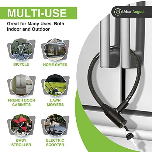 Urban August Child-Proof Refrigerator Lock for Kids & Adults - Lock for French Door Fridge and Cabinet (Small, Black, 6 Pack Keyed Alike)
