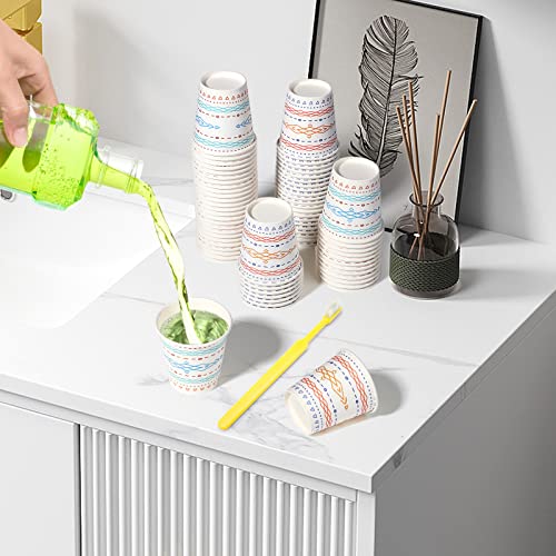 Grotreco 3oz Disposable Bathroom Cups, 300 Pack Small Paper Cups, Mini Mouthwash Cups, Paper Espresso Cups, Drinking Cups for Water, Juice, Coffee, Perfect for Party Home and Office