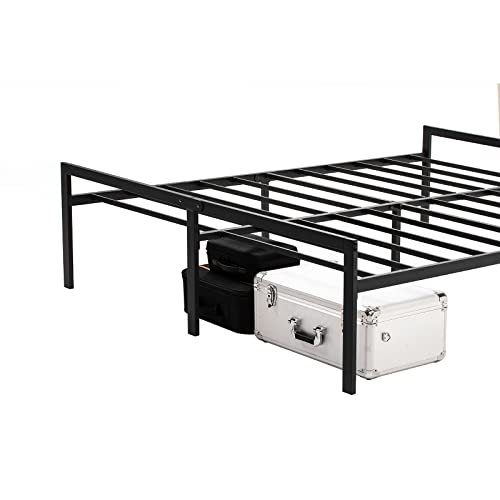 Mofesun Metal Bed Frame King - Black Metal Platform Bed 14 Inch with Storage, Heavy Duty Easy Assembly No Box Spring Needed (King)