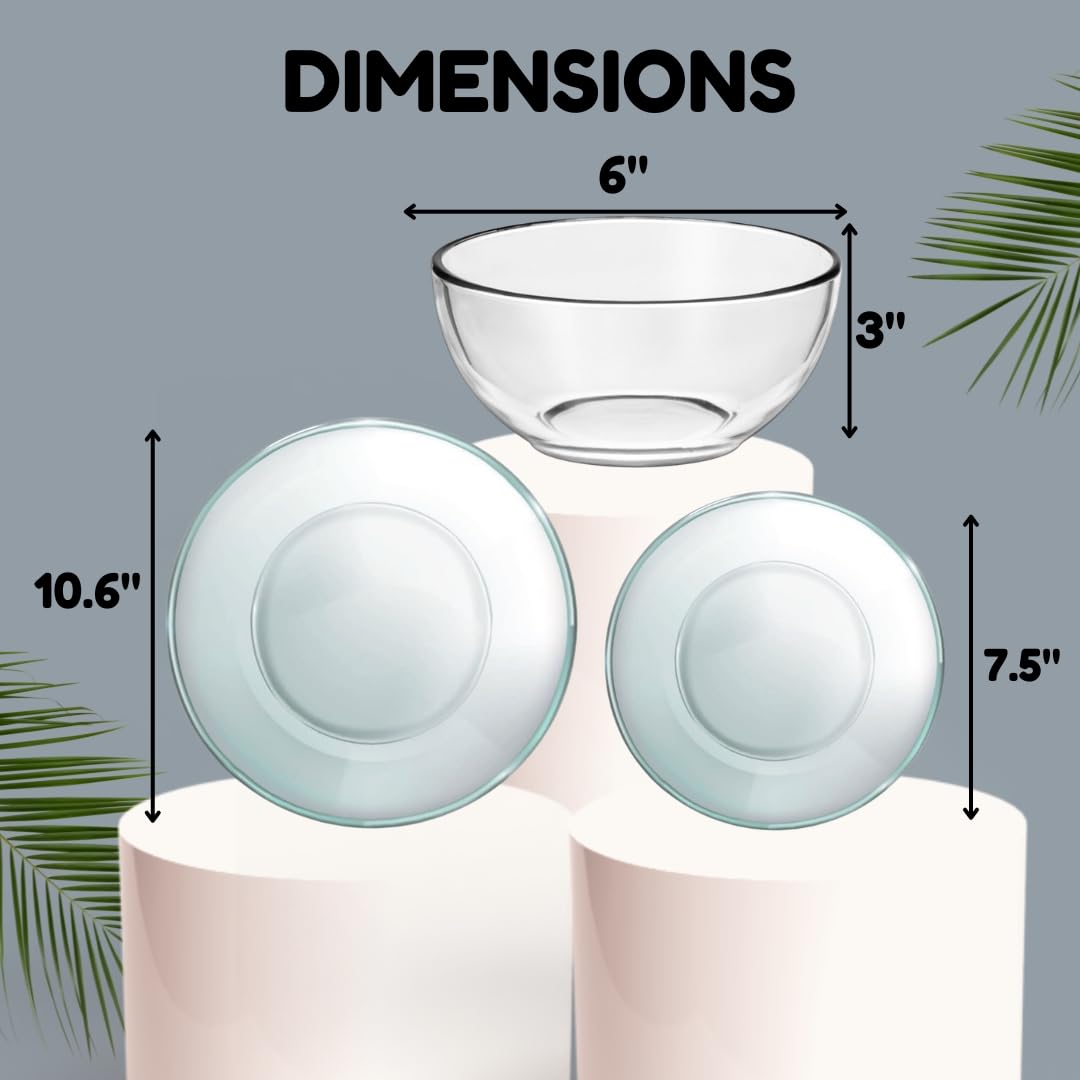 SEDLAV Round Clear Glass Dinnerware Set (12 Pieces)