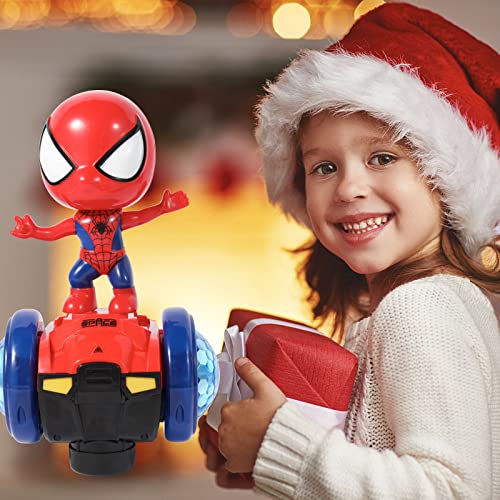 TOYLEMSAN Dancing Spider Robot Toys Interactive Musical Super Héró Car Toy Flashing Lights Intelligent Interactive Educational Robot for Chirldent Day Birthday Gift Boys Girls Age 2 3 4 5 6 7 8 (Red)