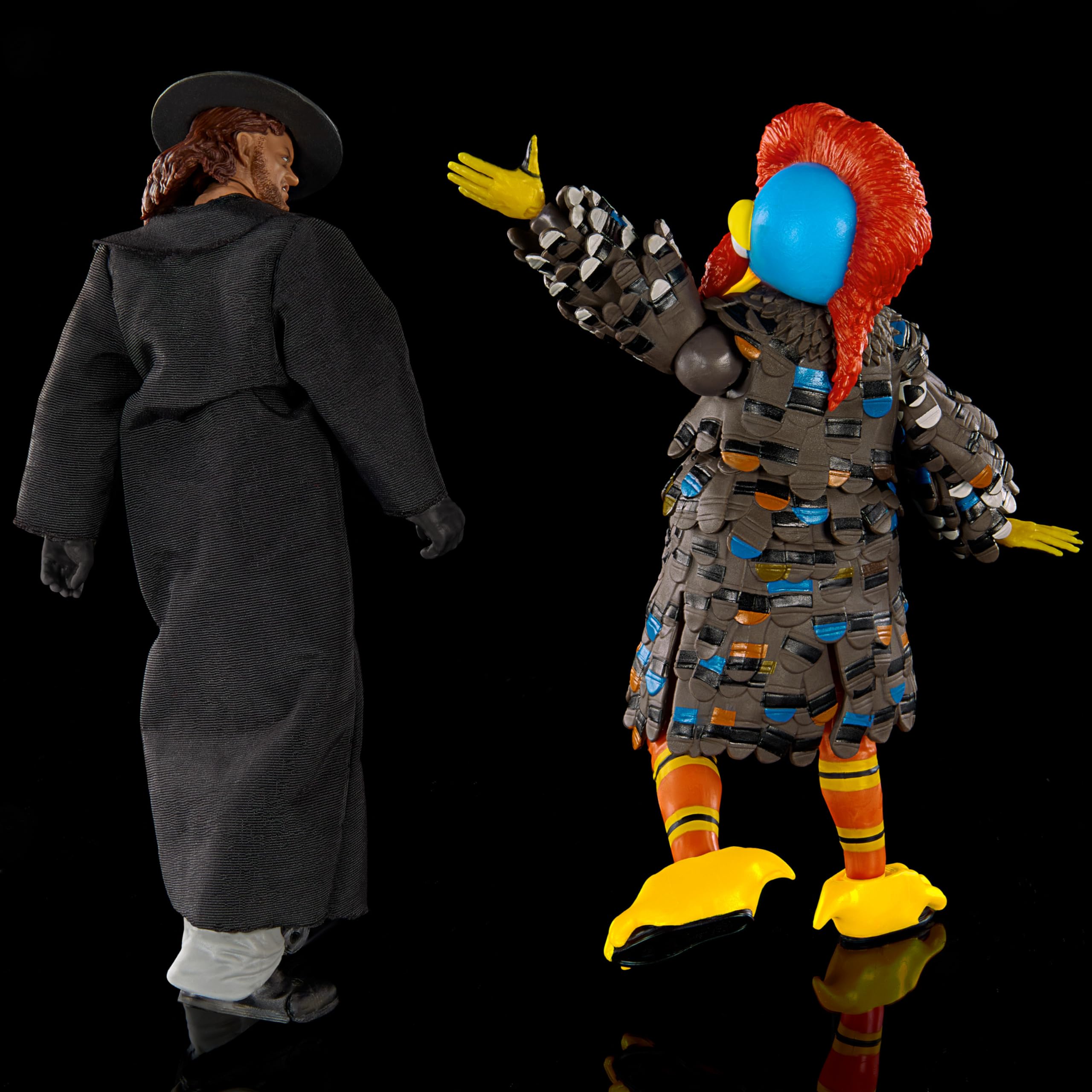 Mattel WWE Set of 2 Action Figures, Ultimate Edition Survivor Series 1990 Undertaker & Gobbledy Gooker Collectibles with Interchangeable Accessories