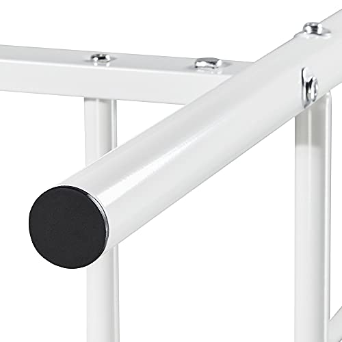 Yaheetech Metal Bed Frame Platform with Headboard and Footboard Mattress Foundation No Box Spring Needed Under Bed Storage Strong Slat Support Twin Size White