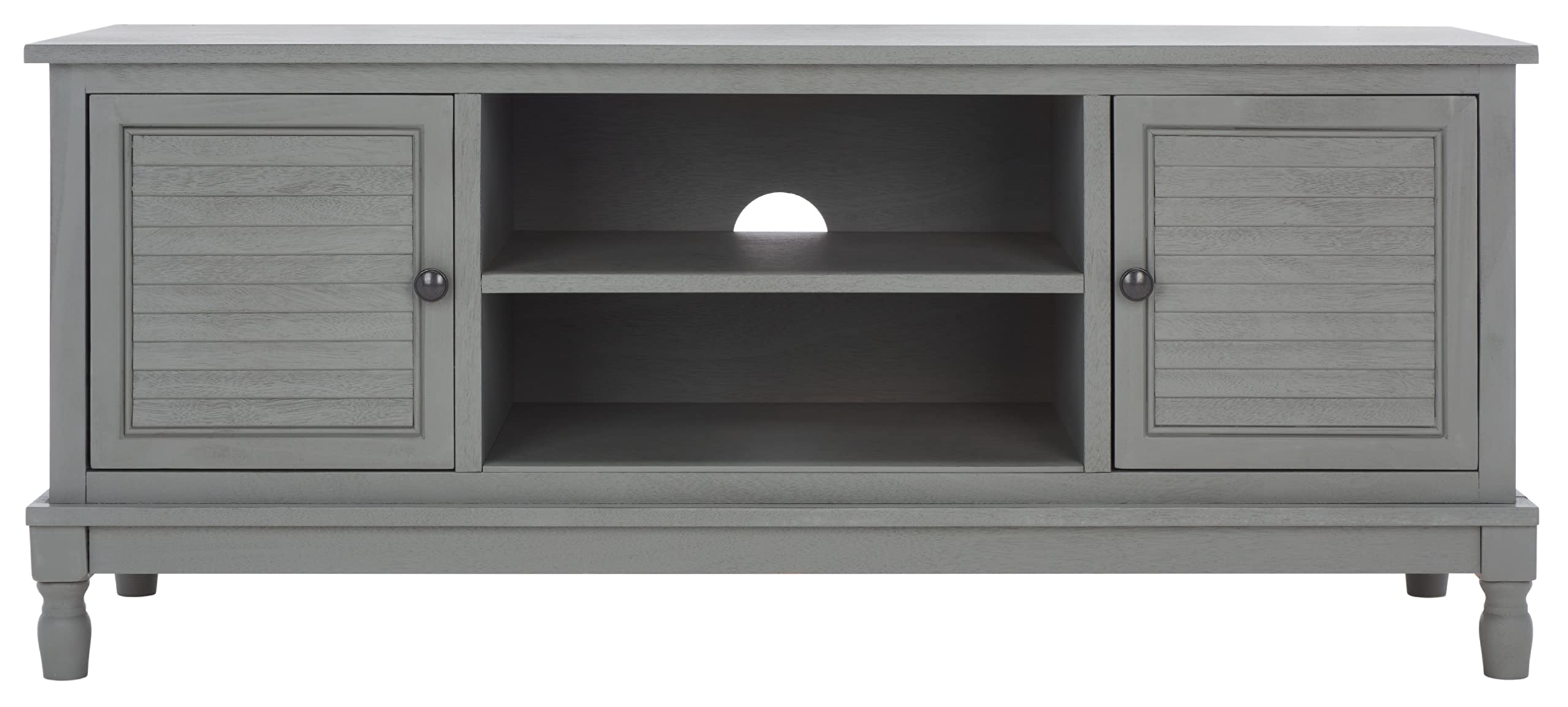 SAFAVIEH Home Collection Tate Distressed Grey 2-Door 1-Shelf Entertainment Stand up to 55" Flatscreen TV Media Unit
