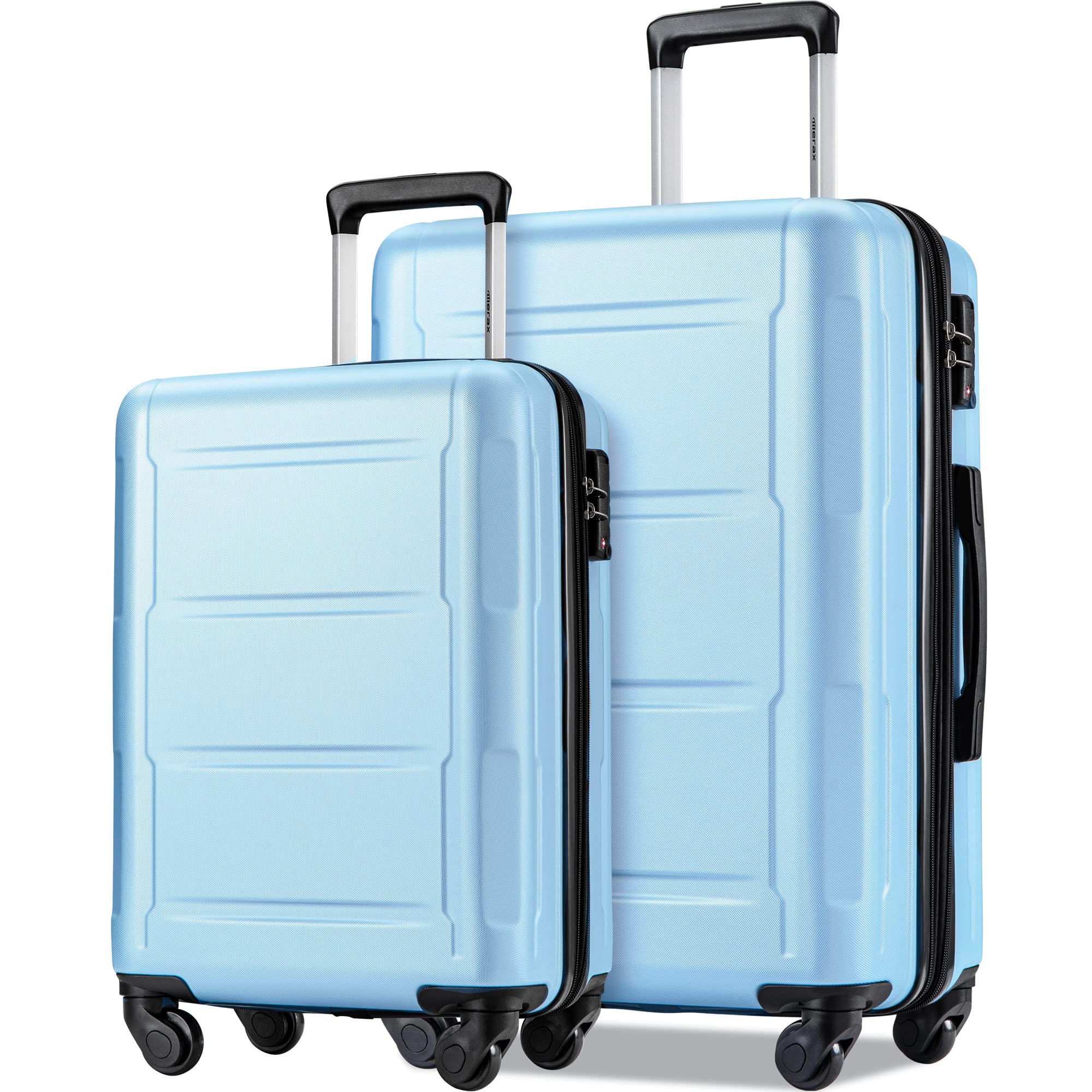 Merax Luggage Sets 2 Piece Suitcase Set 20/28,Carry on Luggage TSA Lock Expandable,Hard Case Luggage with Spinner Wheels,Blue