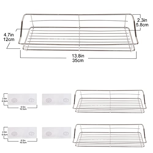 YYjop Shower Caddy 2 Pack No Drilling Shower Organizer Stainless Steel Shower Shelf for Bathroom Kitchen