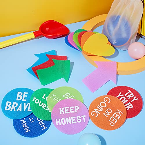 32 Pieces Carpet Markers Colorful Heart Stars Arrows Circles Designs Positive Sayings Carpet Markers Classroom Carpet Markers for Teacher Student