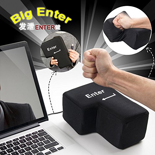 iYBWZH Big Enter Key USB Pillow Anti-Stress Relief Super Size Enter Key Unbreakable Pillow