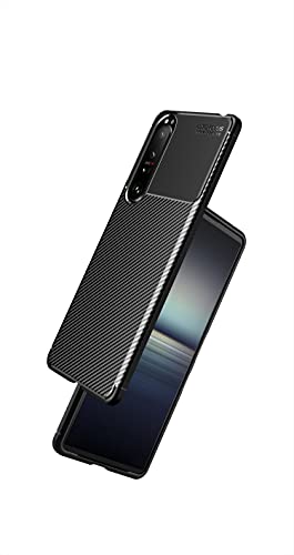 Soft TPU Bumper Flexible Case for Sony Xperia 1 III, Slim Fit Shock Absorption Carbon Fiber Texture Bumper Case Cover for Sony Xperia 1 III
