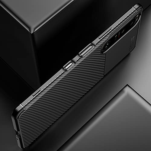 Soft TPU Bumper Flexible Case for Sony Xperia 1 III, Slim Fit Shock Absorption Carbon Fiber Texture Bumper Case Cover for Sony Xperia 1 III