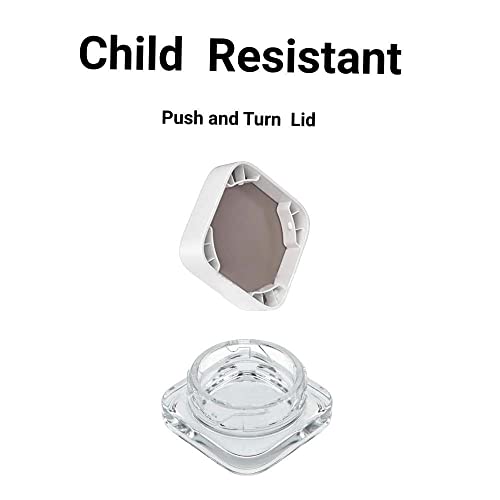 Green Canamaster 90 Pack of 9ml Square Glass Jars with Child Resistant White Lids - Ideal for Storing Concentrates and Other Small Items Safely
