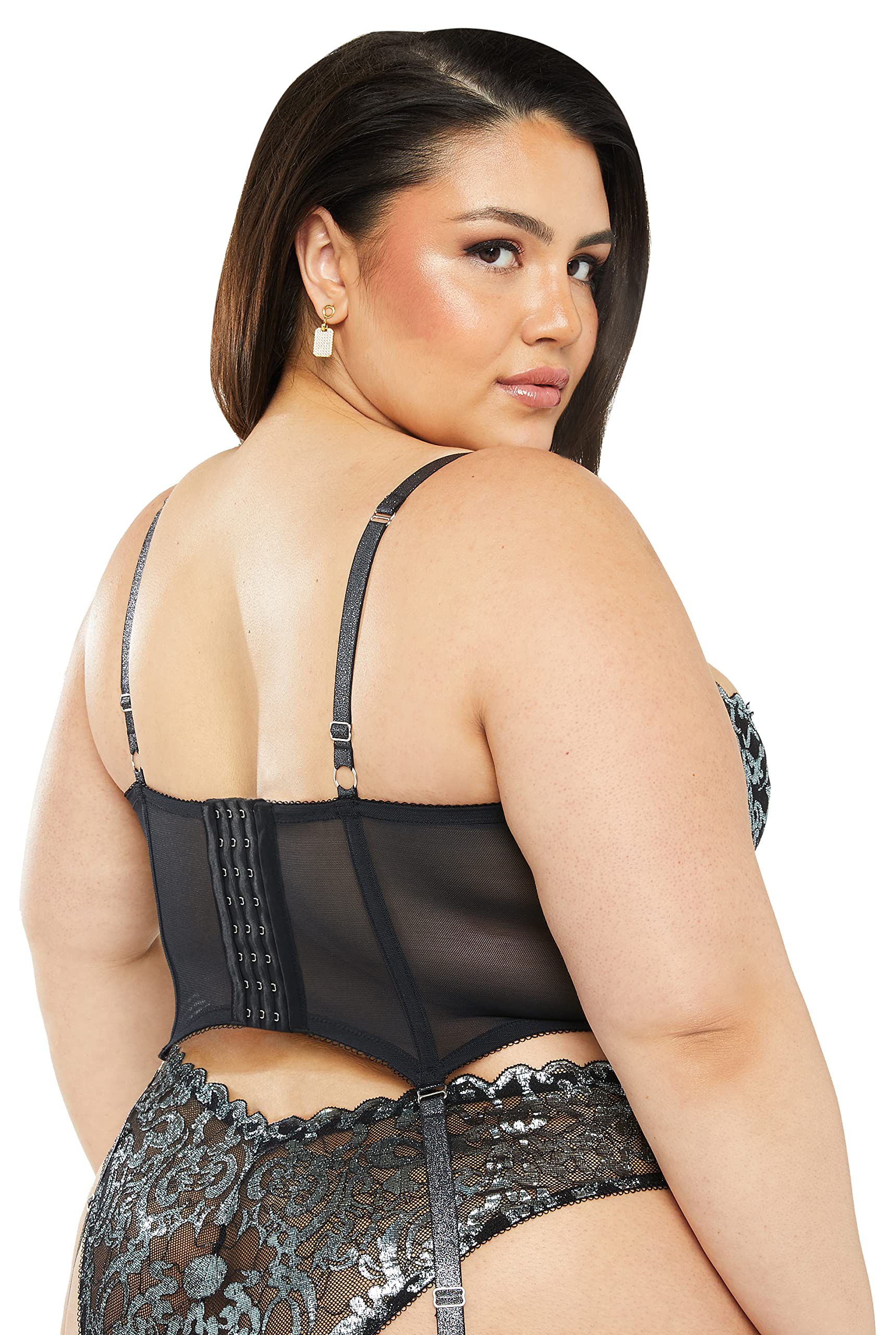 Savage X, Womens, Sharp Dresser Lace Bustier, Black Caviar, L