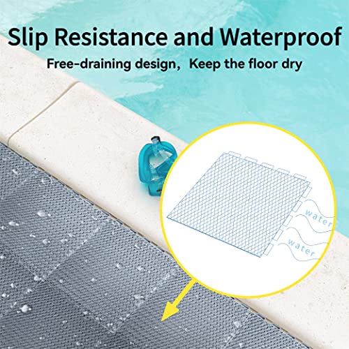 Fast-Drying Floor Decking for Kennel, Garden, Garage, Outdoor Patio, Balcony, Pool and Bathroom, Easy to Cut, 12''x12'' Heavy-Duty Interlocking Decking Tiles, Maximum Bearing Capacity up to 6613 LBs