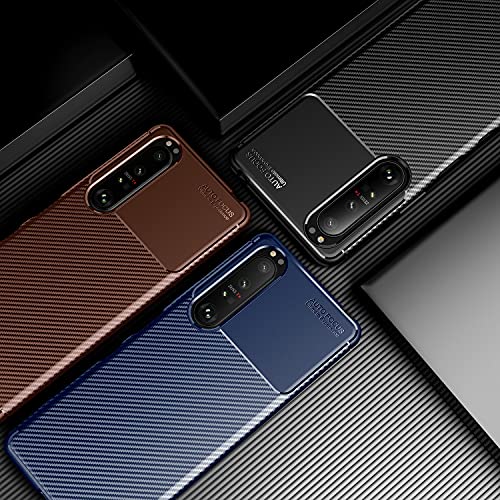 Soft TPU Bumper Flexible Case for Sony Xperia 1 III, Slim Fit Shock Absorption Carbon Fiber Texture Bumper Case Cover for Sony Xperia 1 III