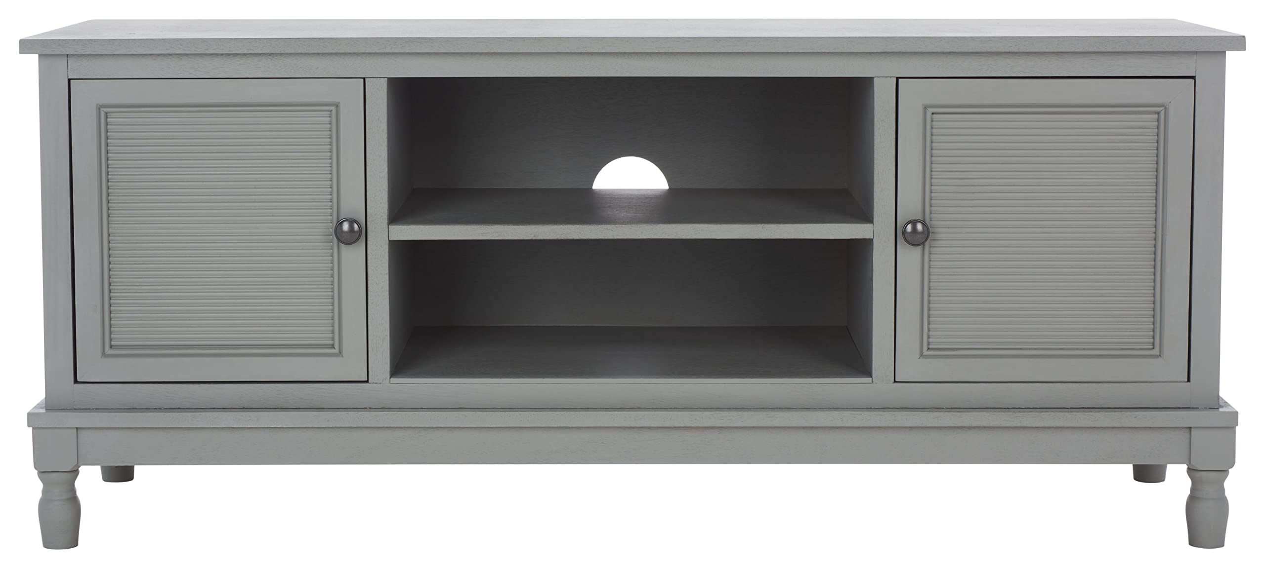 SAFAVIEH Home Collection Ryder Distressed Grey 2-Door 1-Shelf Entertainment Media Stand up to 55" Flatscreen TV