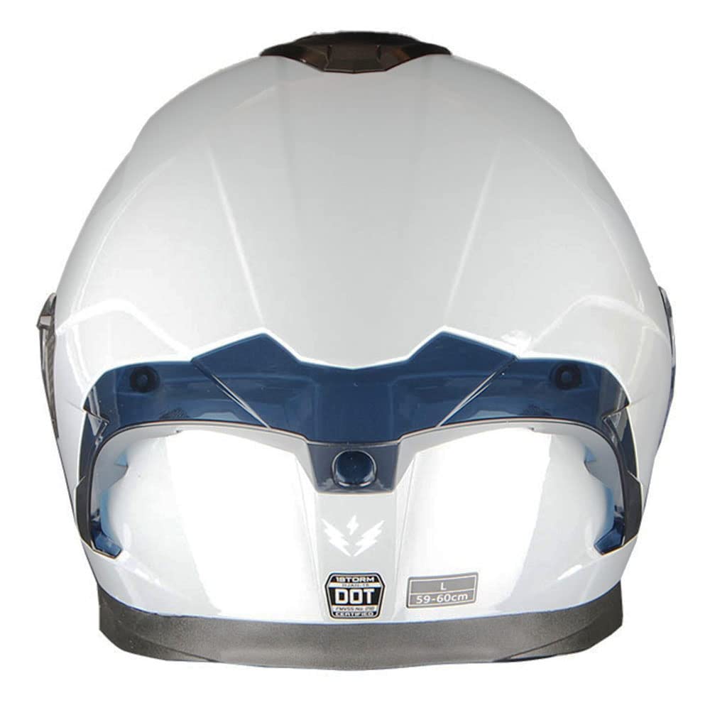 1Storm Motorcycle Full Face Helmet DOT Adults Street Bike Dual Visor Sun Inner Shield Anti Fog Pinlock Shield : Cement Grey