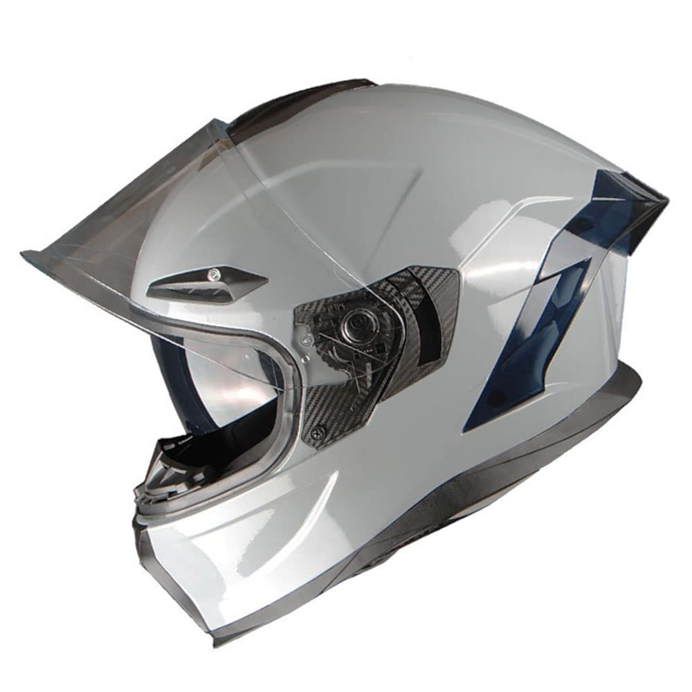 1Storm Motorcycle Full Face Helmet DOT Adults Street Bike Dual Visor Sun Inner Shield Anti Fog Pinlock Shield : Cement Grey