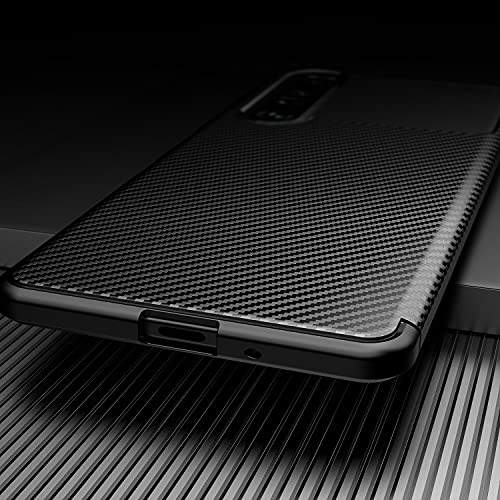 Soft TPU Bumper Flexible Case for Sony Xperia 1 III, Slim Fit Shock Absorption Carbon Fiber Texture Bumper Case Cover for Sony Xperia 1 III