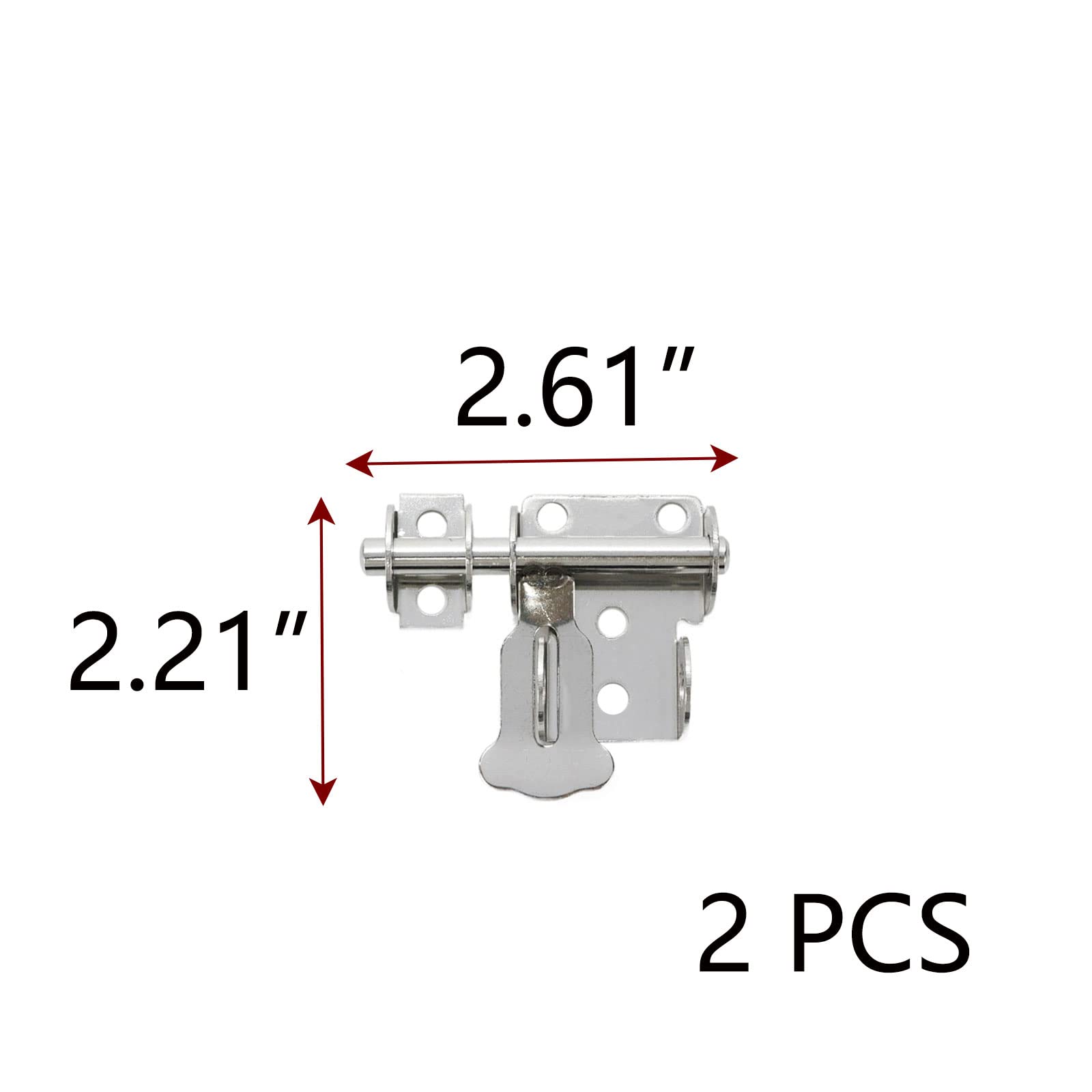 Pufguy Slide Bolt Latch Sliding Bolt Gate Latch Stainless Steel Sliding Door Locks for Shed Door Barn Door Yard Door Wooden Fence-2pcs