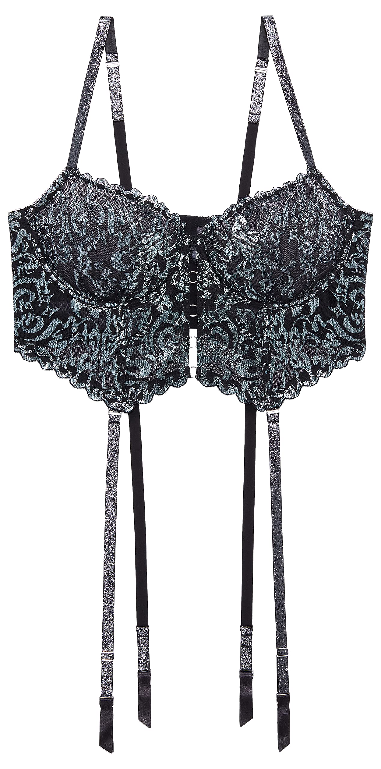 Savage X, Womens, Sharp Dresser Lace Bustier, Black Caviar, L
