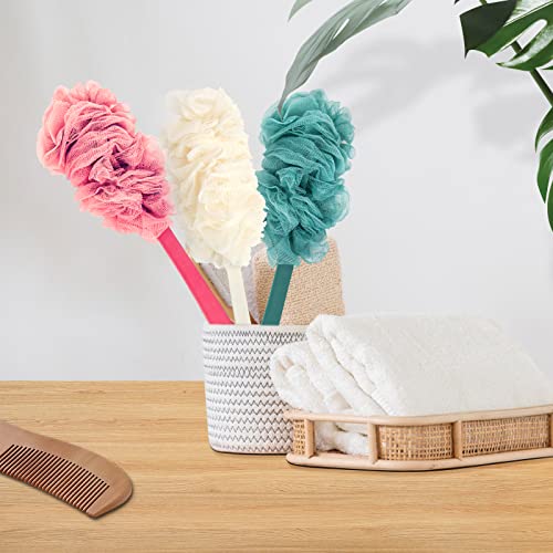 Back Scrubber for Shower, Qewro Loofah on a Stick as Shower Brush Exfoliating Body with Long Handle, Loofah Sponge Mens Loofah Bathing Accessories for Women (2Pack)