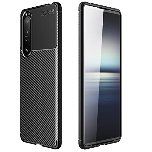 Soft TPU Bumper Flexible Case for Sony Xperia 1 III, Slim Fit Shock Absorption Carbon Fiber Texture Bumper Case Cover for Sony Xperia 1 III