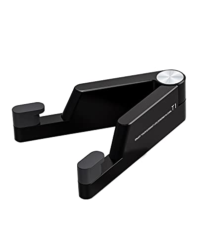 MONEER Cell Phone Stand, Phone Stand for Desk, Foldable & Portable iPhone Stand, Phone Holder Stand Compatible with All Mobile Phone, iPhone, iPad Mini, Tablet 4-10.5" (Black)