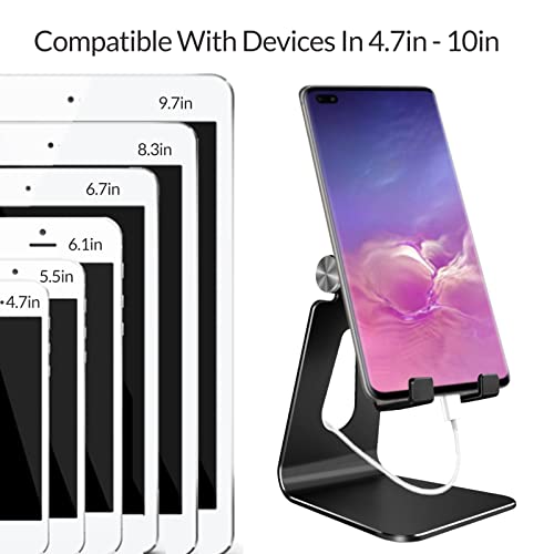 YODAJUN Adjustable Cell Phone Stand, Aluminum Desktop Phone Dock Holder Compatible with All Mobile Phone, iPhone, iPad, Tablet 4-10ββ Desk Accessories