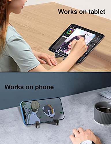 MONEER Cell Phone Stand, Phone Stand for Desk, Foldable & Portable iPhone Stand, Phone Holder Stand Compatible with All Mobile Phone, iPhone, iPad Mini, Tablet 4-10.5" (Black)