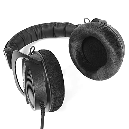 Upgrade Black Velvet Replacement Ear Cushion Earpads Compatible with Beyerdynamic DT990/dt990 pro / DT880 / DT770/PRO Headphones Memory Foam Ear Cups