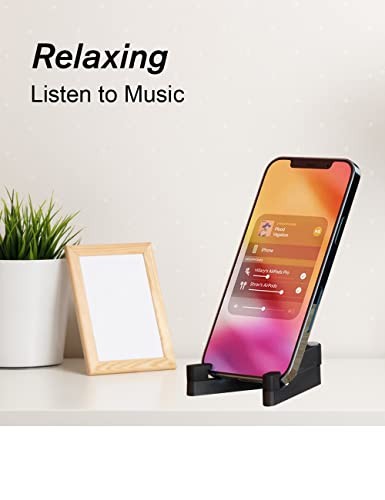 MONEER Cell Phone Stand, Phone Stand for Desk, Foldable & Portable iPhone Stand, Phone Holder Stand Compatible with All Mobile Phone, iPhone, iPad Mini, Tablet 4-10.5" (Black)