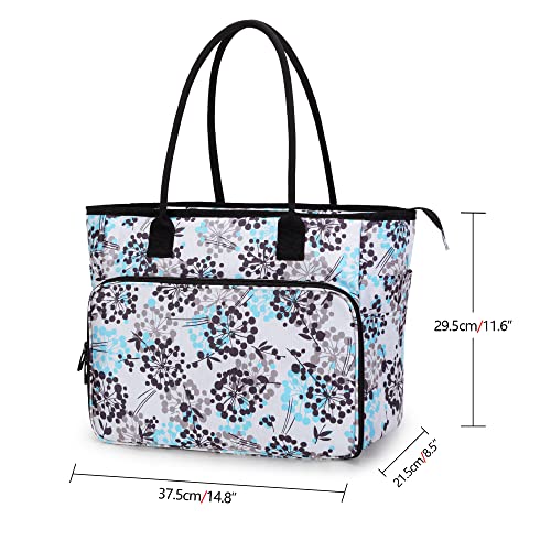 CURMIO Yarn Storage Bag, Knitting Bag for WIP Project, Crochet Hooks, Knitting Needles(up to 14"/35.5cm) and Yarn Skeins, Dandelion(Bag Only)