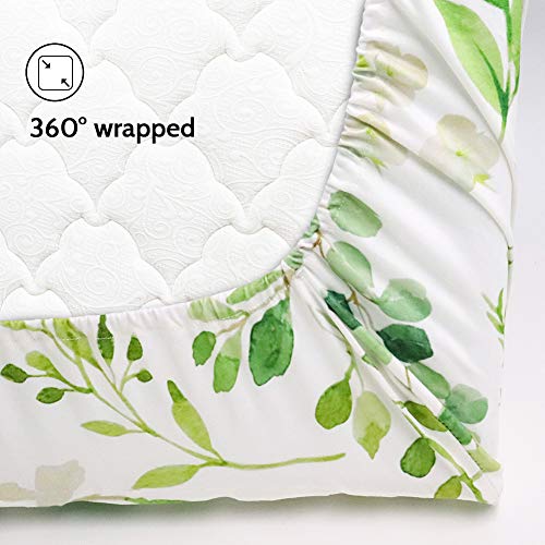 Crib Sheet Jersey Cotton, Fitted Cotton Baby & Toddler Universal Crib Sheets, Summer Car Seat Cover for Babies Girl,Leaf Infant Carseat Canopy Sun Cover