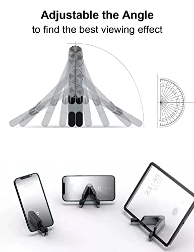 MONEER Cell Phone Stand, Phone Stand for Desk, Foldable & Portable iPhone Stand, Phone Holder Stand Compatible with All Mobile Phone, iPhone, iPad Mini, Tablet 4-10.5" (Black)