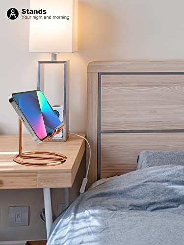 XUNICUTE Cell Phone Stand, Phone Stand for Desk, Office Portable Cute Cell Phone Holder, Compatible with All Mobile Phone, iPhone, iPad, Switch, Tablet 4-6.5'' Desk Accessories (Rose Gold)