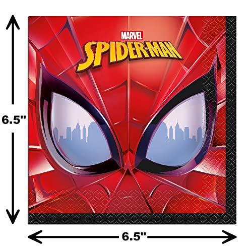 Unique Spiderman Birthday Party Bundle 8 Dinner & 8 Dessert Plates, 16 Luncheon Napkins , For 8 People and 1 Saguaro Acres Party Supply Checklist