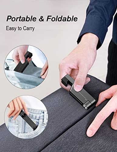 MONEER Cell Phone Stand, Phone Stand for Desk, Foldable & Portable iPhone Stand, Phone Holder Stand Compatible with All Mobile Phone, iPhone, iPad Mini, Tablet 4-10.5" (Black)