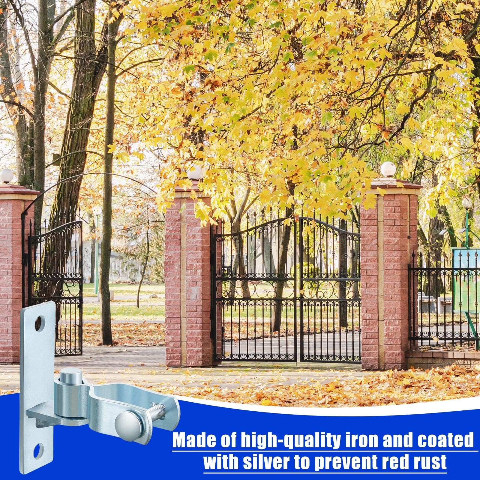 Dunzy 4 Pcs Heavy Duty Wall Mount Gate Hinge Pipe Gate Hinge Chain Link Fence Pressed Steel Chain Link Fence Frame Outdoor Hardware