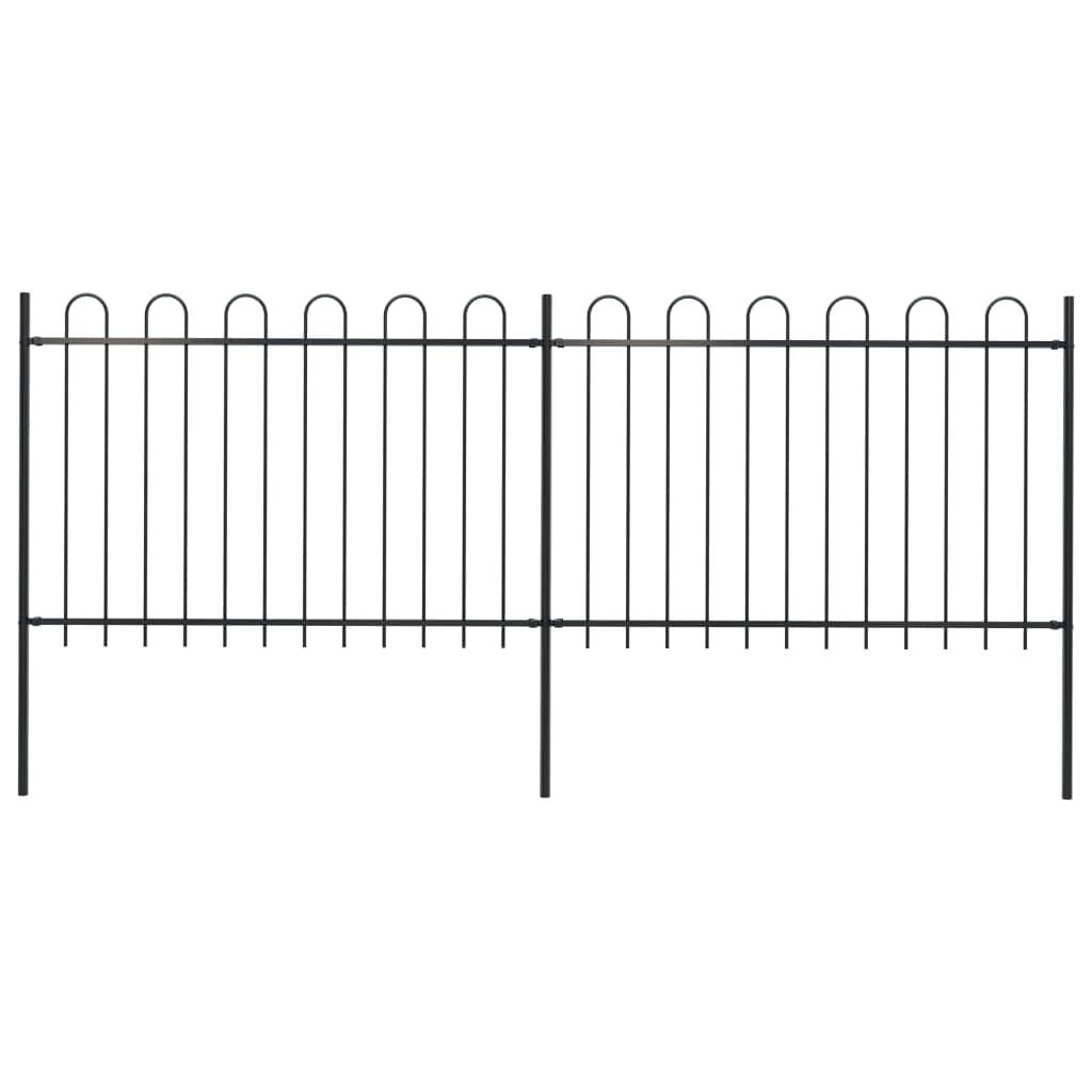 Garden Fence with Hoop Top,Garden Fence Border,Portable Fence,Privacy Fence,Fencing for Yard,Private Fence,Garden Fence for Dogs,for Patio,Backyard,Outdoor Pool,Porch, Steel 11.2ft Black