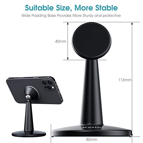 Magnetic Phone Stand for Desk, Kesito Metal Cell Phone Stands and Holders for Facetime, Desktop, Compatible with iPhone 5 6 7 8 X XR XS 11Pro max Plus, Samsung (Black)