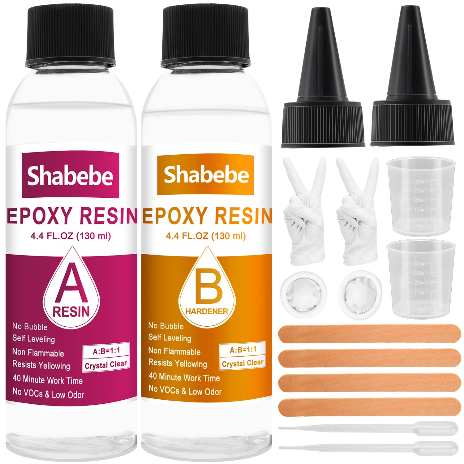 Epoxy Resin, 8.8OZ Resin Kit, Epoxy Resin Crystal Clear, Not Yellowing and No Bubble Self Leveling Easy Mix 1:1 Casting & Coating for DIY Jewelry Making of The Art Resin & Epoxy Resin (8.8oz)