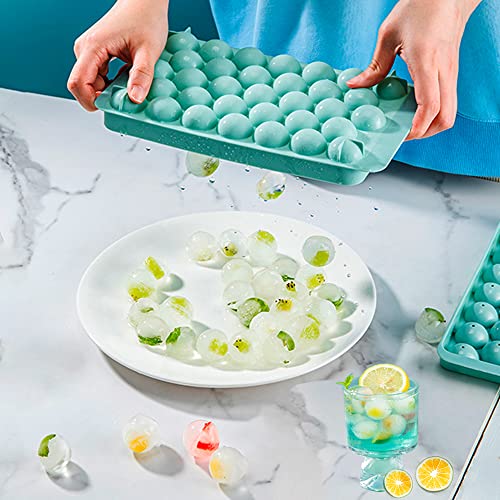 Small Circle Ice Cube Trays, Mini Ice Cube Trays for Freezer With Lid, 0.67in X 99PCS Easy Release Sphere Ice Molds, Making Mini Circle Ice Chilling Whiskey Cocktail Juice Coffee Pudding