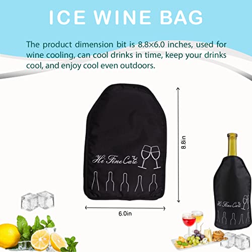 Wine Cooler Sleeve with Protector Instant Cooling and Keeps Your Drink Cold Keep Cool and Chill Champagne Wine (Black)