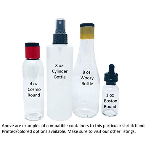 48 x 28 mm Clear Perforated Shrink Band for Child-Resistant Liquid Bottles, Woozy Bottles, Large Boston Round Bottles and More. [Compatible Diameter Range: 3/4" – 1”] - Bundle of 50