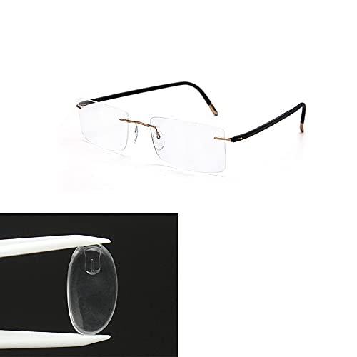 Eyeglass Nose Pads 2Pairs Anti-Slip Soft Silicone Glasses Nose Pieces Push in Pushin Replacement for Silhouette Frameless Glasses Eyeglasses Sunglasses