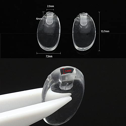 Eyeglass Nose Pads 2Pairs Anti-Slip Soft Silicone Glasses Nose Pieces Push in Pushin Replacement for Silhouette Frameless Glasses Eyeglasses Sunglasses