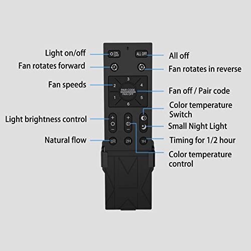 QUMFIXPU 20" Round Flush Mount Ceiling Fan with Lights, Modern Dimmable LED Low Profile Fan, Hidden Reversible Blades, Multi-Speed and Timing with Remote Control (Black)…